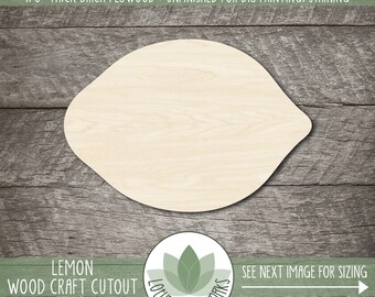 Lemon, Citrus Fruit Lemon Sliced Unfinished Wooden Craft, Summer ...