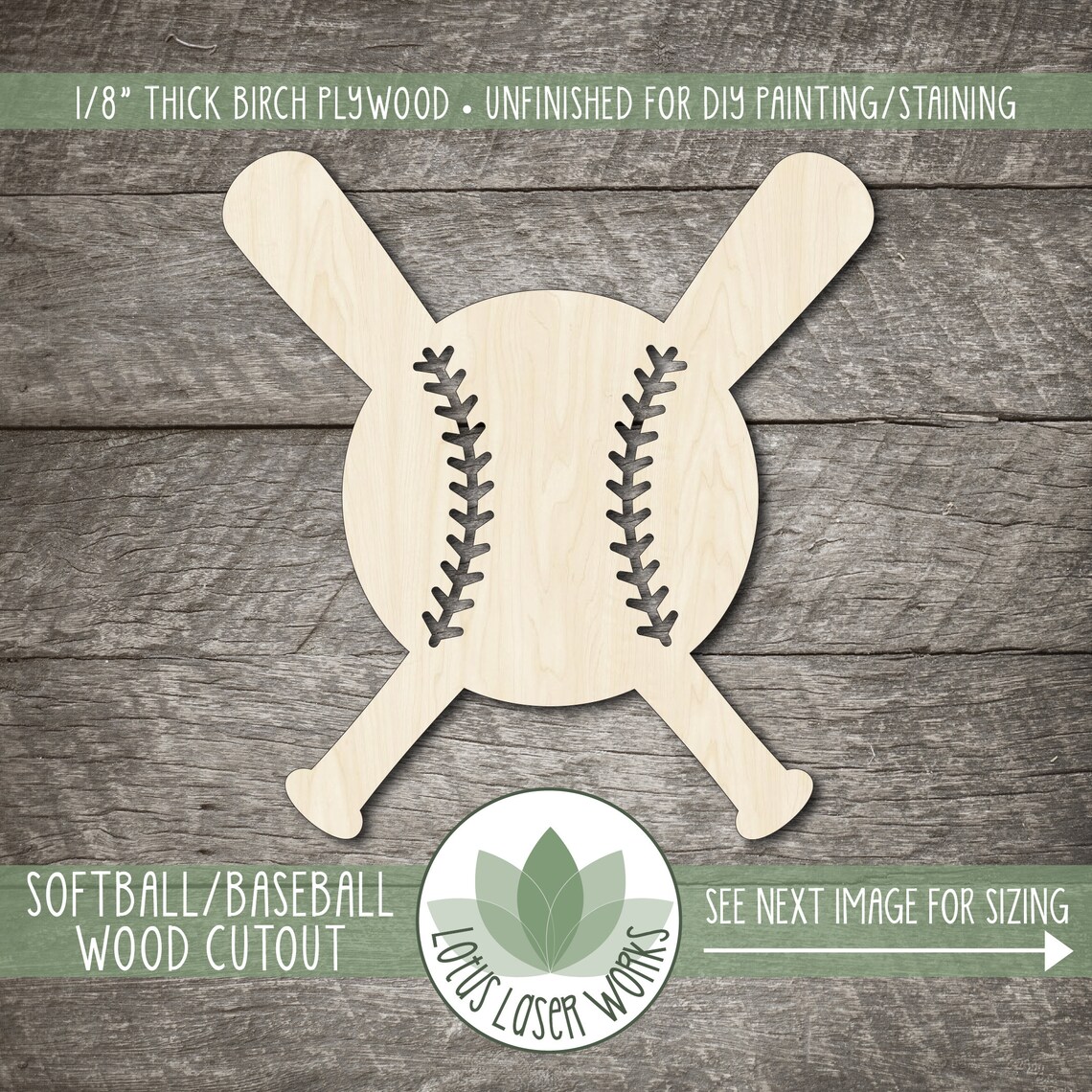 Softball With Crossed Bats Laser Cut Baseball With Bats - Etsy