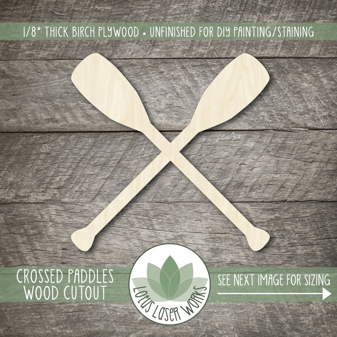 Crossed Canoe Paddles Wood Cutout Laser Cut Wooden Crossed - Etsy
