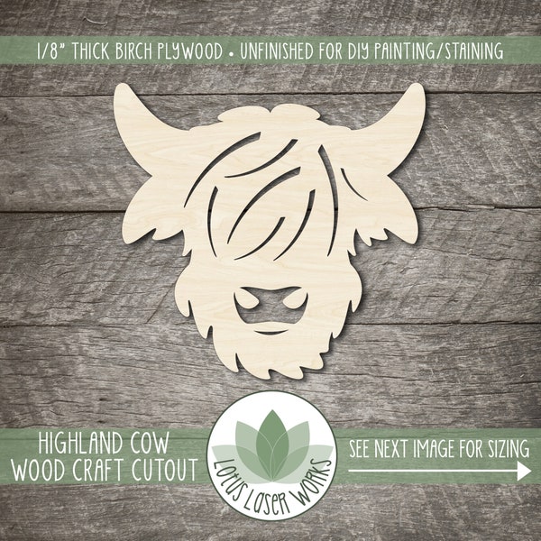 Highland Cow Wood Shape - Etsy