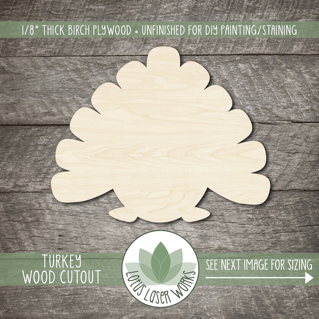 Wood Craft Cutouts, Wooden Turkey Shape, Painting Blanks, DIY Craft ...