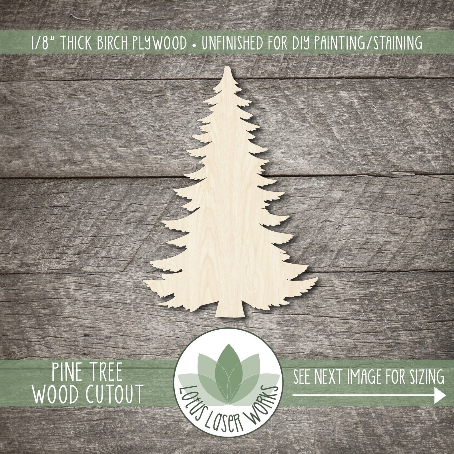 Pine Tree Wood Cutout DIY Craft Embellishment Unfinished - Etsy