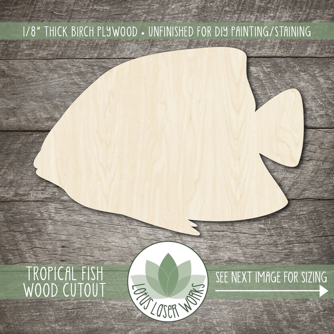 Tropical Fish Wood Cutout Unfinished Wood Blanks DIY Craft | Etsy