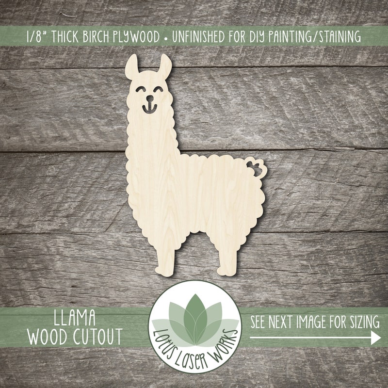 Llama Wood Cutout - Etsy
