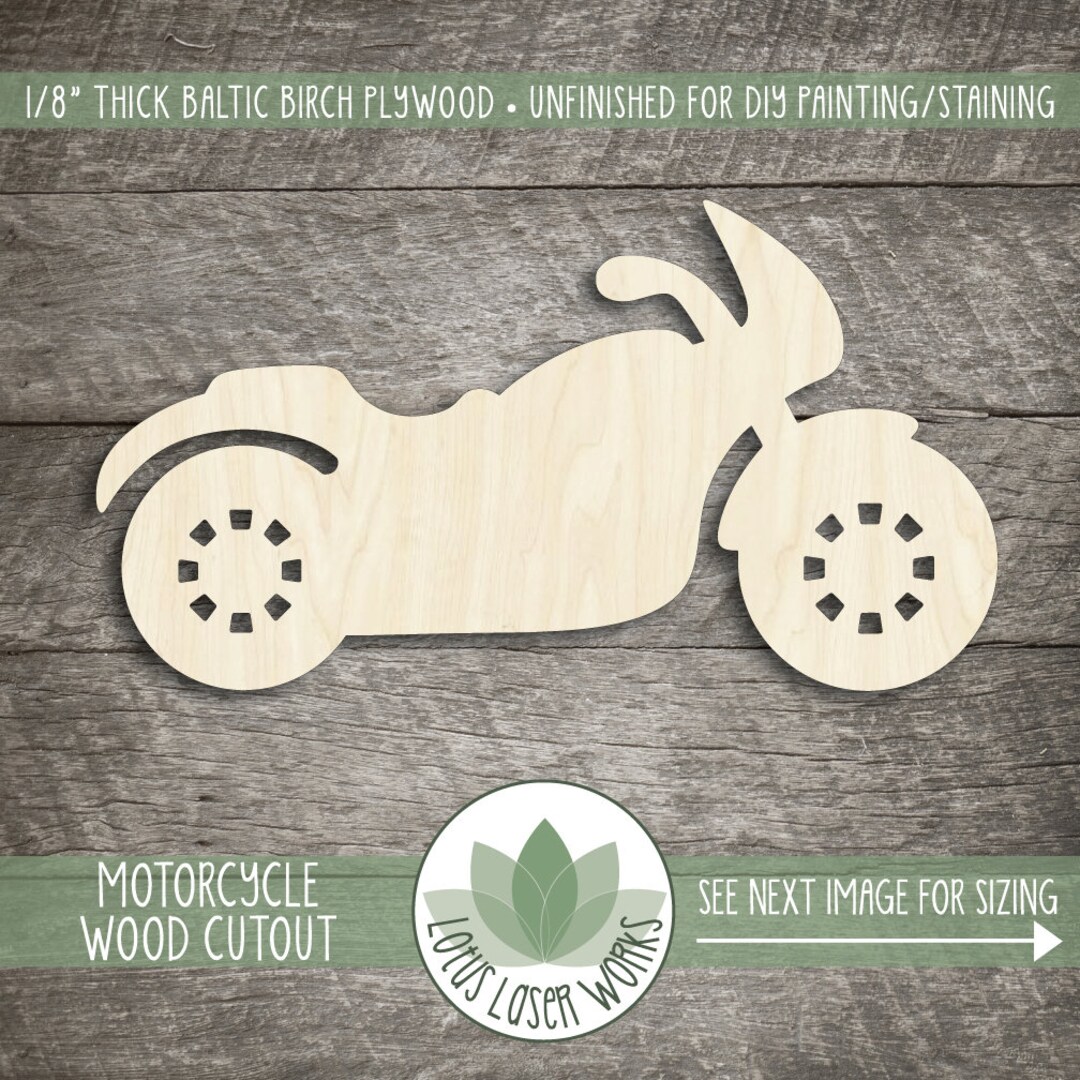 Motorcycle Wood Cutout Unfinished Wood Blanks Laser Cut - Etsy