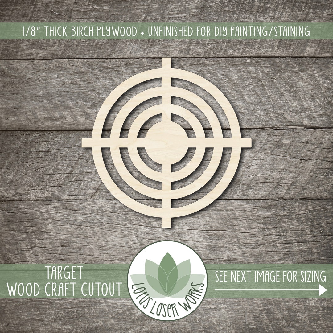 Wood Shapes, Target, Laser Cut Craft Blanks, Unfinished Wooden Cutouts ...