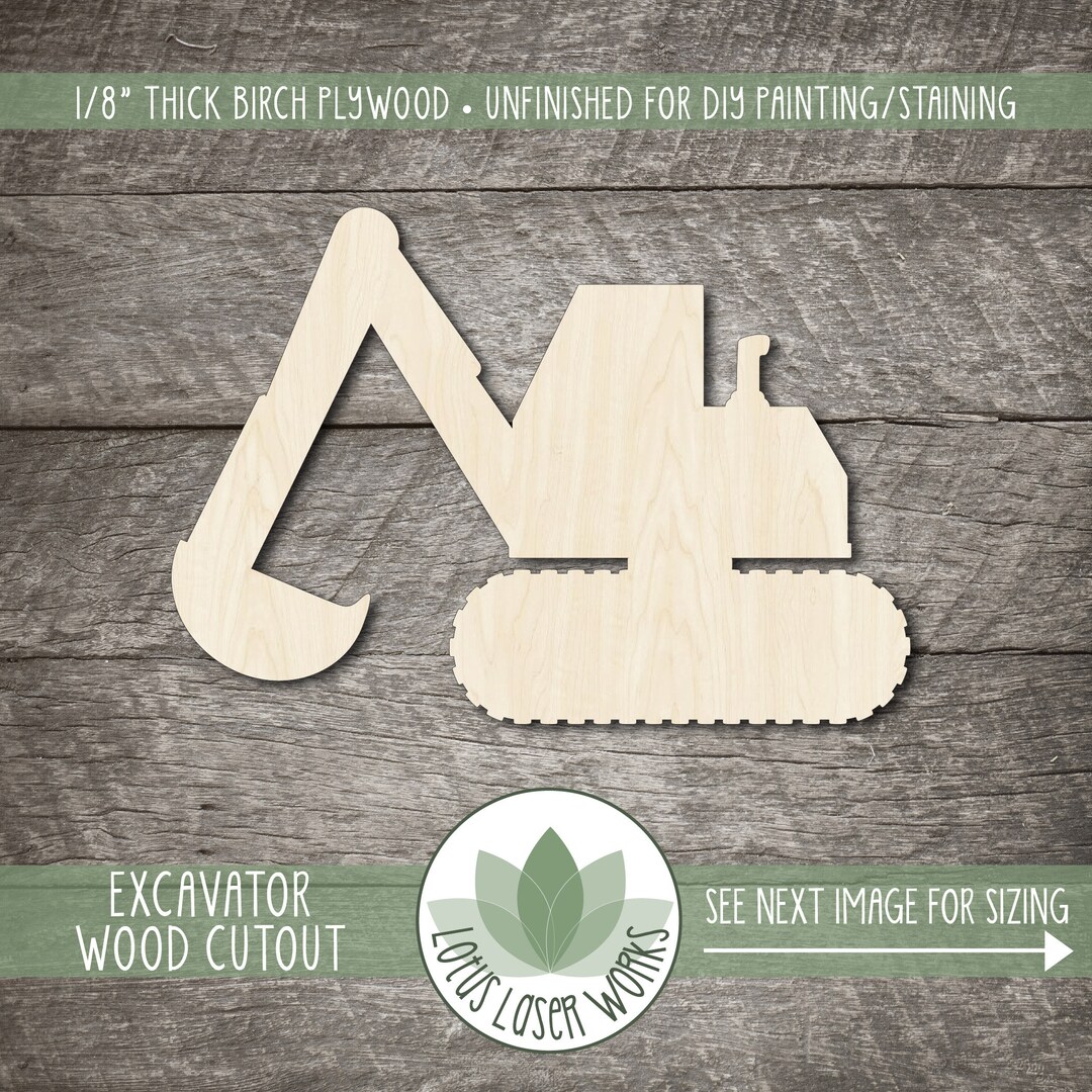 Excavator Wood Shapes, Wooden Painting Blanks, Craft Cutouts - Etsy