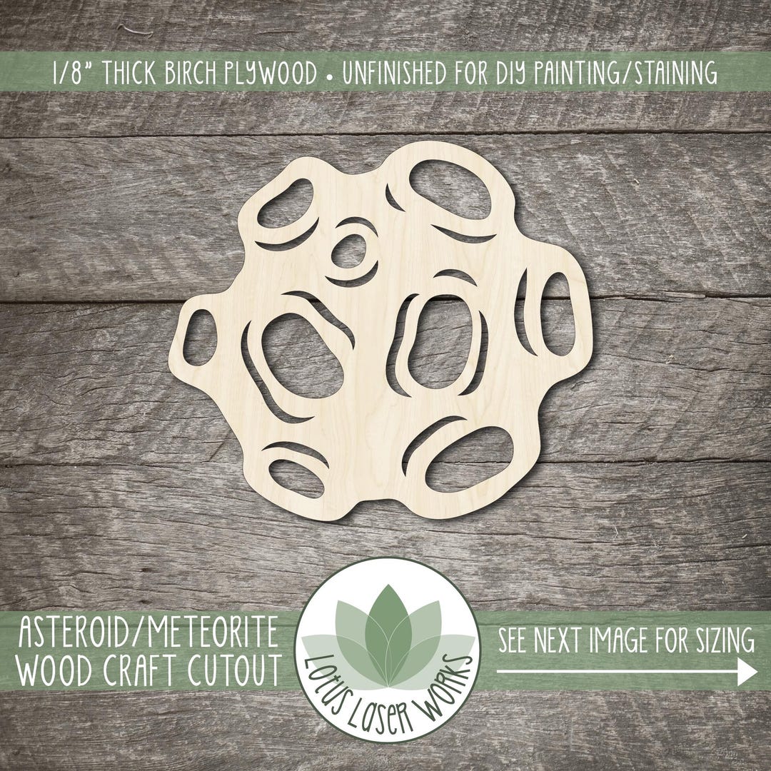 Wood Meteorite Cutout, Unfinished Wooden Outer Space Crafting Shapes ...