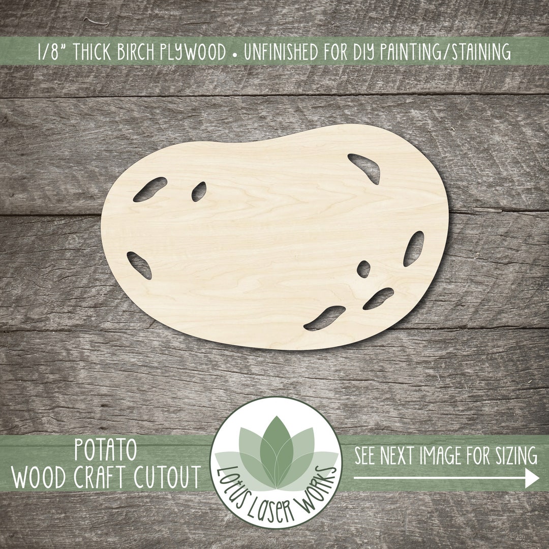 Potato Shape, Laser Cut Wood Craft Blanks, Unfinished Wooden Cutouts - Etsy