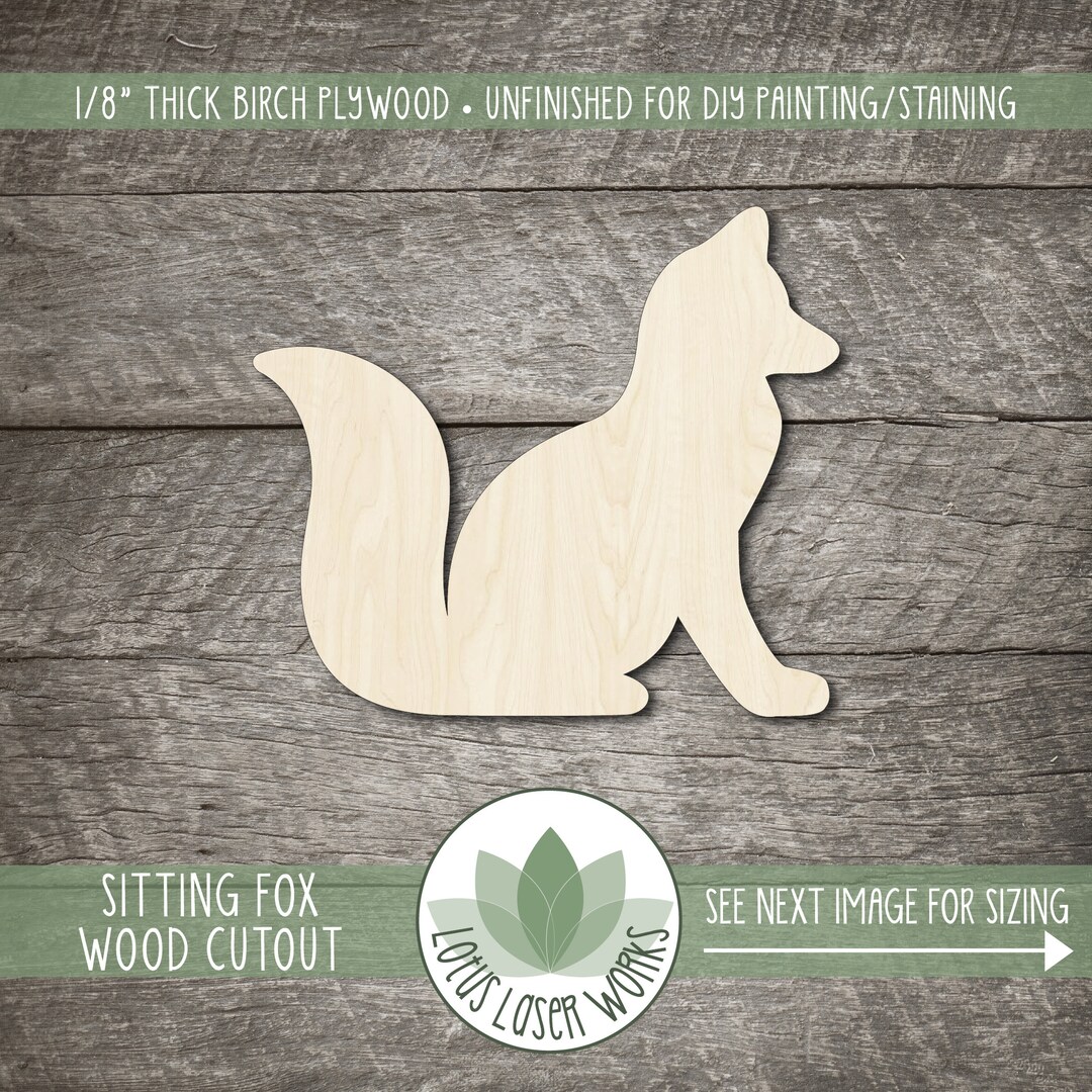 Fox Shape - Unfinished Cutout for Crafts, Laser Cut Animal Blanks - Etsy