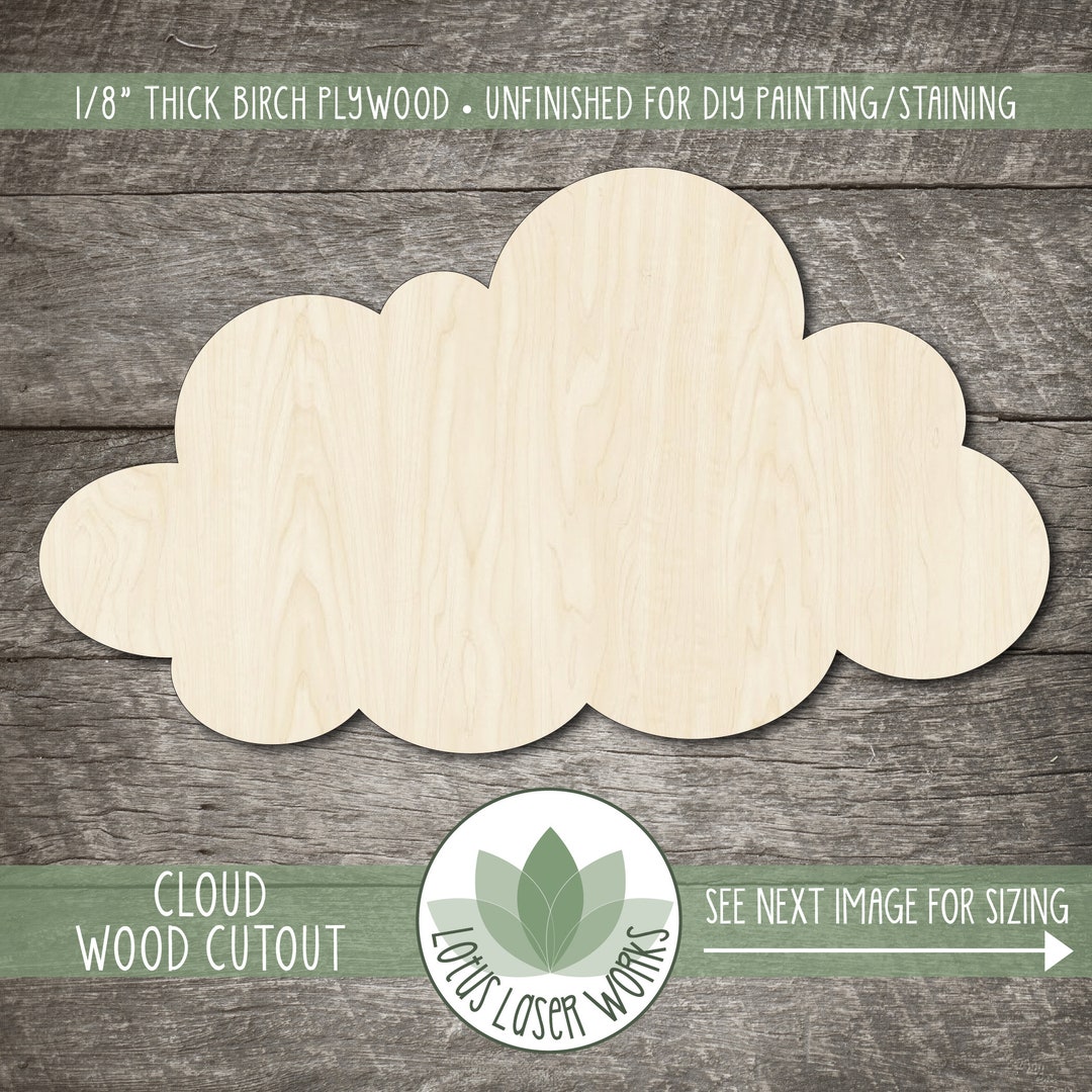 Cloud Wood Cutout, Unfinished Wood Blanks, DIY Craft Embellishment ...