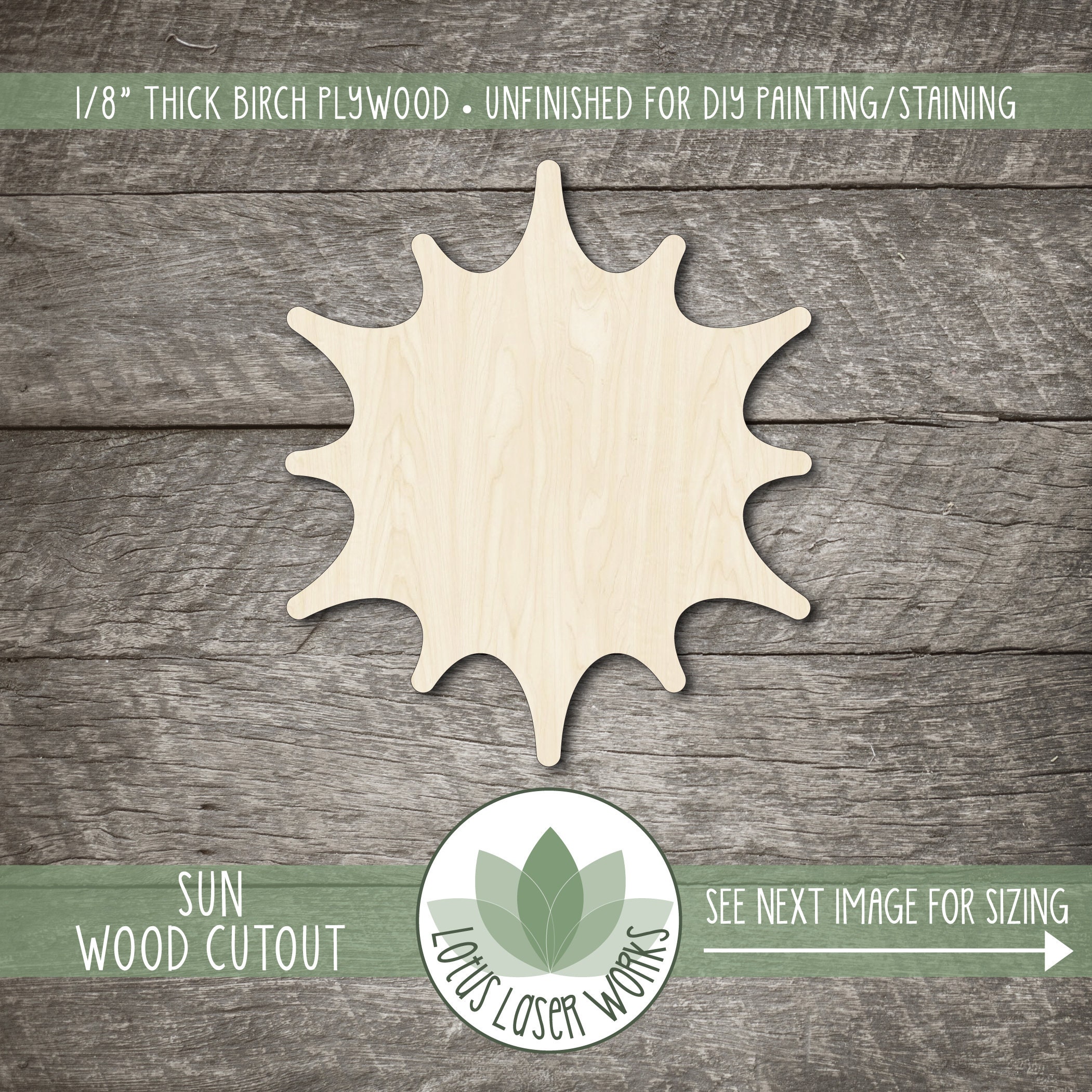 Paper, Party & Kids Multiple Sizes Wooden Shapes Sun Cutout Laser Cut ...