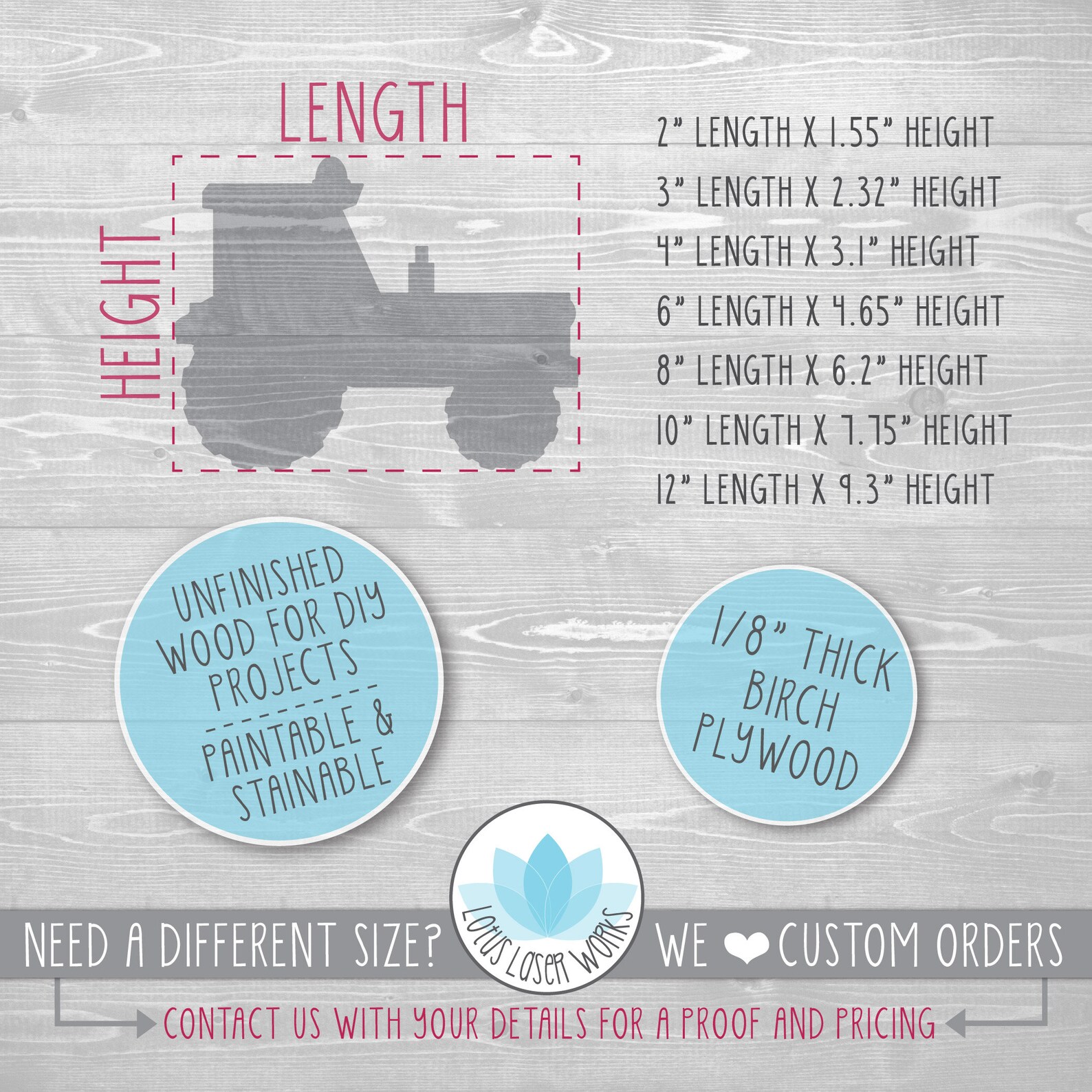 Tractor Wood Cutout Unfinished Wood Blanks DIY Craft | Etsy