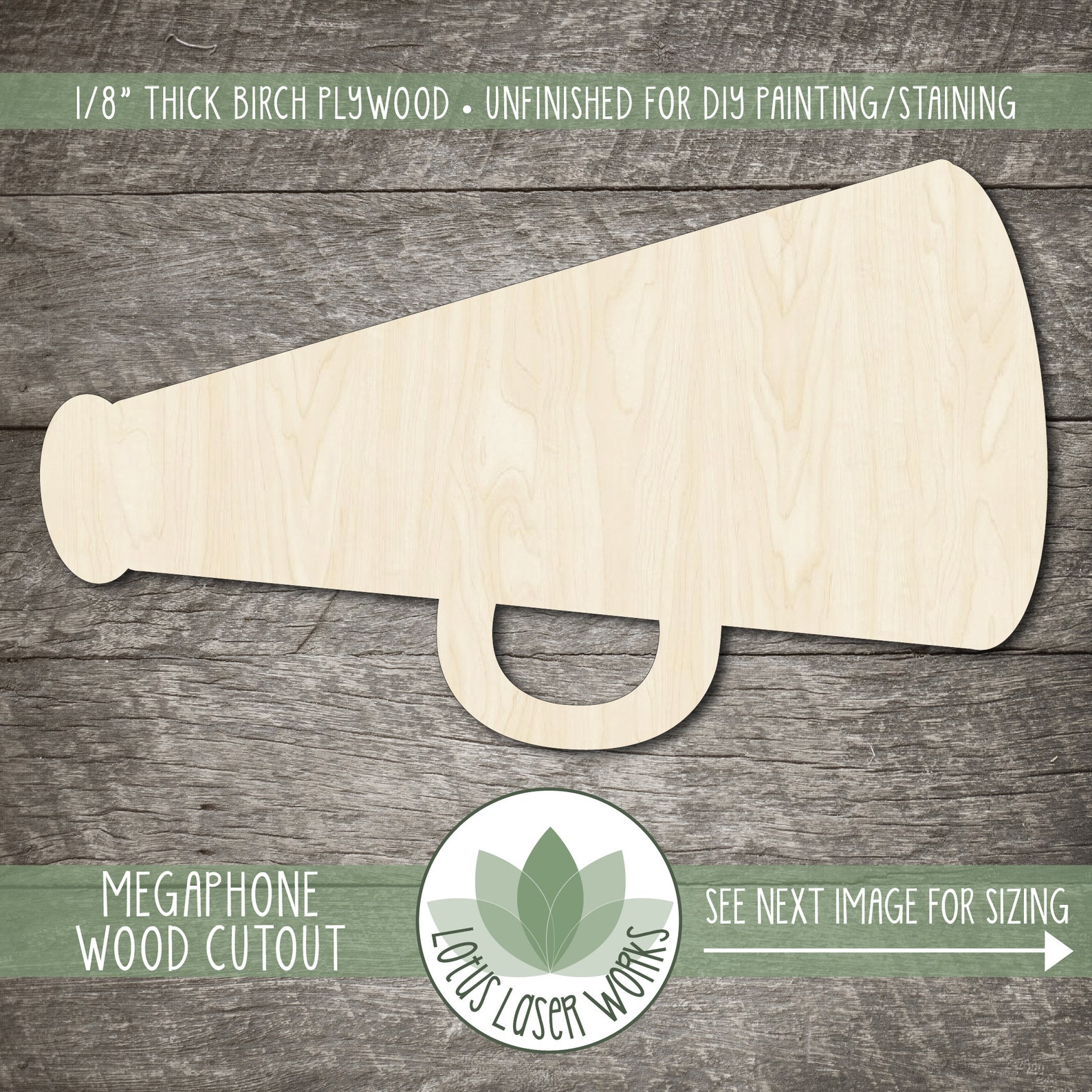 Megaphone Wood Cutout Unfinished Wood Blanks DIY Craft | Etsy