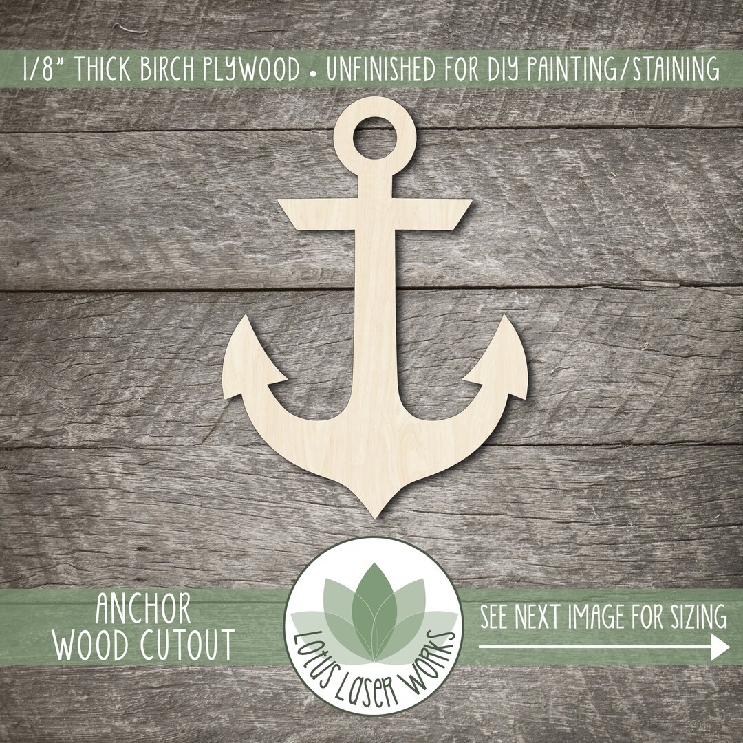 Anchor Cutout: Nautical Themed Shapes for Crafting, Wreath Making ...