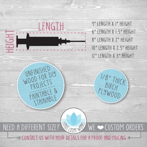 Vaccine Syringe Wood Shape, Blank Wood Cutouts, DIY Craft ...