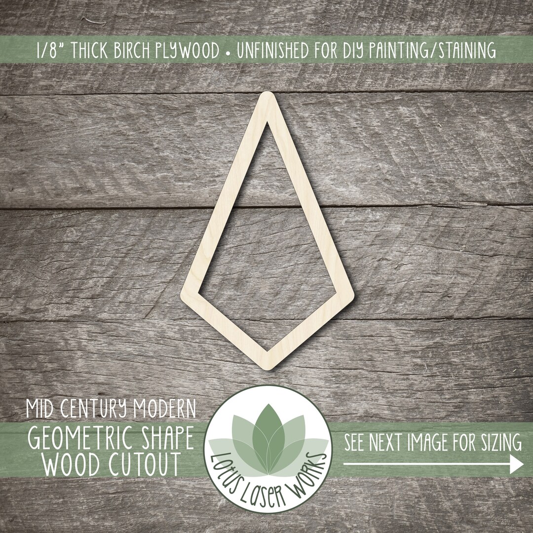 Diamond Wood Cutout, MCM Wooden Painting Blanks, Craft Shapes - Etsy