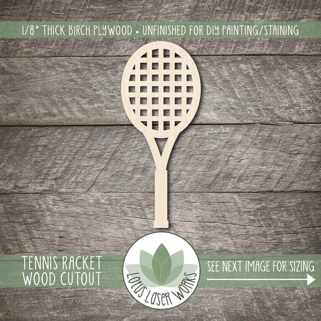 Tennis Racket Wood Shape, Unfinished Wood Craft Blanks, DIY Craft ...