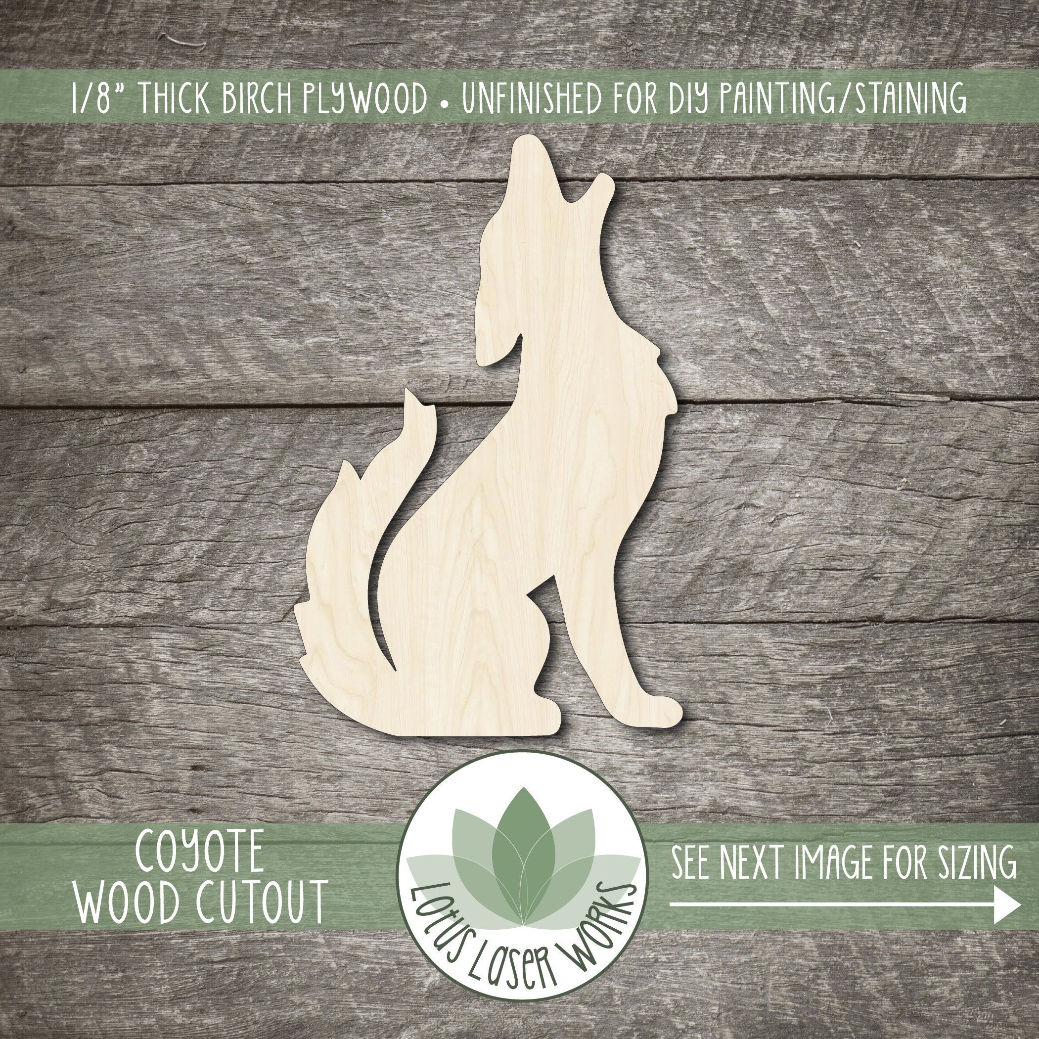 Coyote Silhouette Cut Out