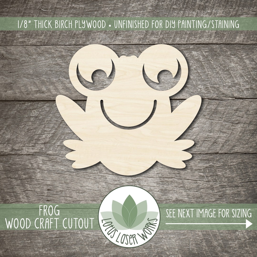 Wood Frog Shape, Laser Cut Craft Blanks, Unfinished Wooden Cutout - Etsy