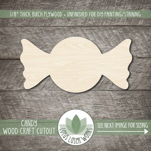 Candy Wood Cutout, Unfinished Wood Craft Blanks, Laser Cut Wooden Hard ...
