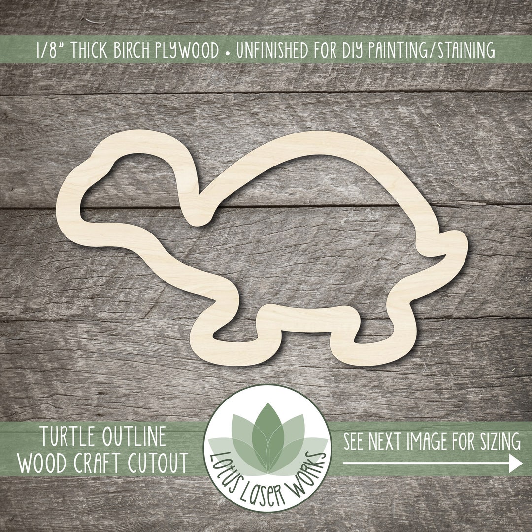 Turtle Shape: Unfinished Wood Cutouts for Crafts, Laser Cut Animal ...