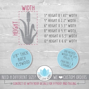 Cattail Shape - Laser Cut Unfinished Wood Cutout Shapes - Various Sizes ...