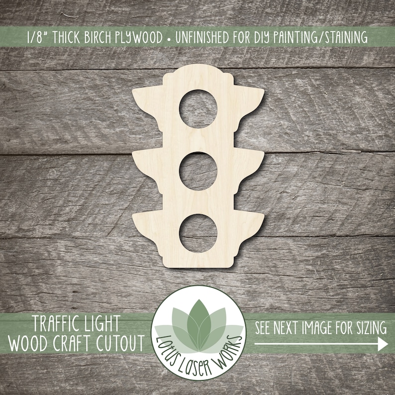 Traffic Light Shape: Unfinished Wood Cutouts for Crafting, Painting ...