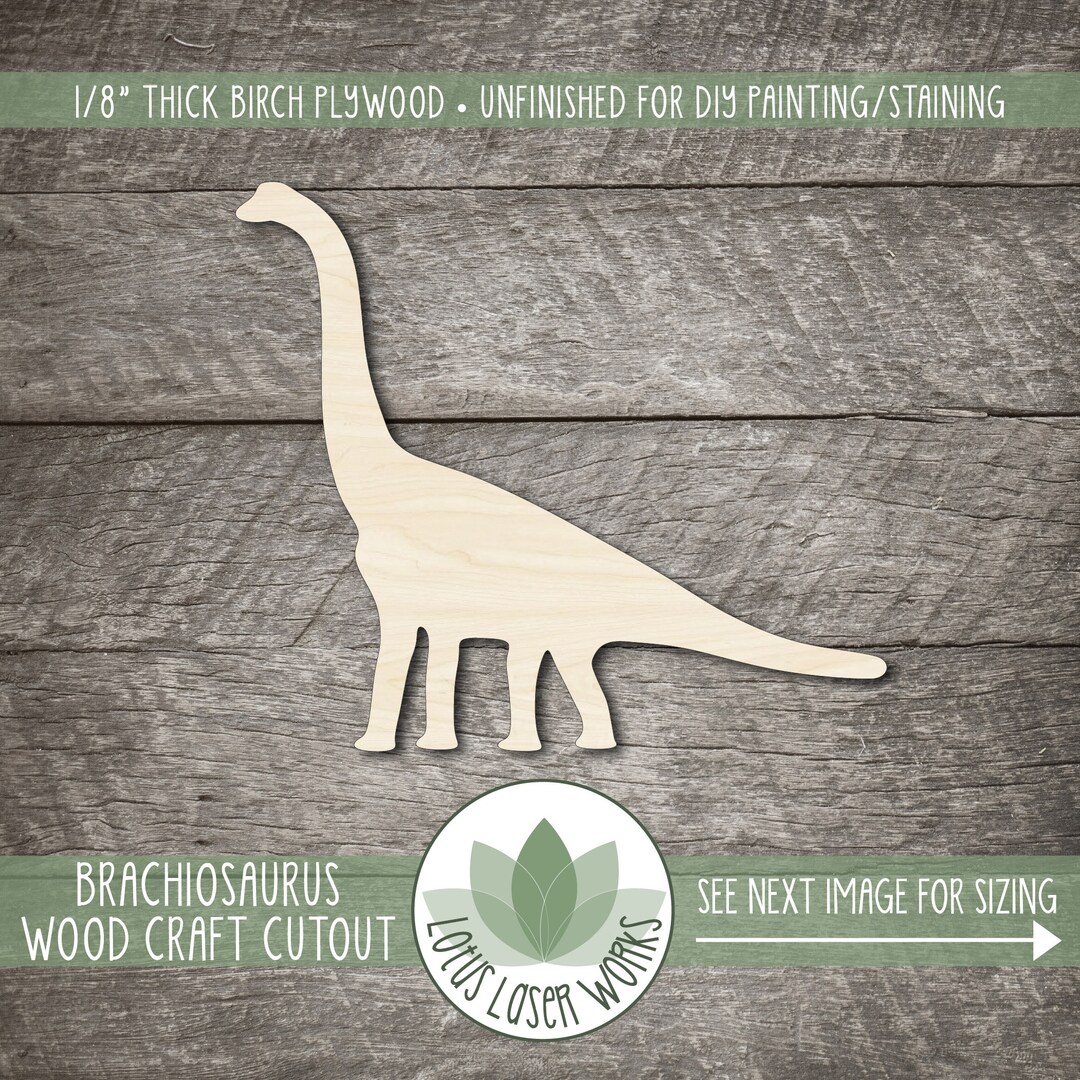 Brachiosaurus Wood Cutout Unfinished Wooden Blanks Laser Cut - Etsy