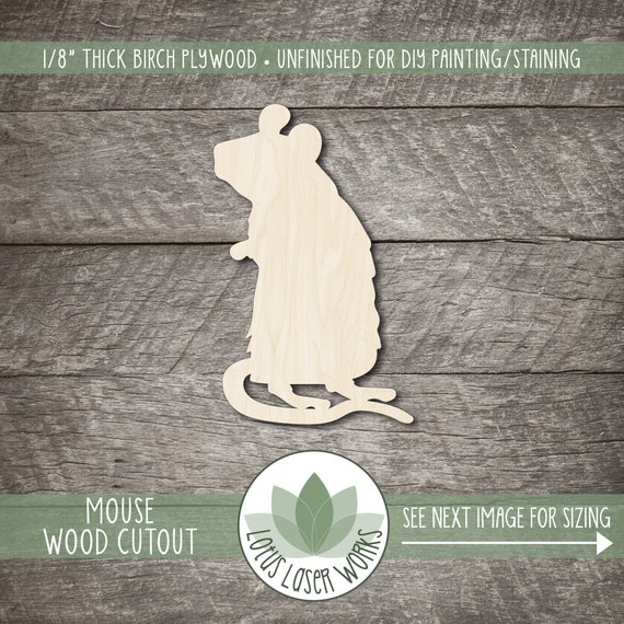 Mouse Wood Shape Unfinished Wooden Craft Cutouts Laser Cut - Etsy