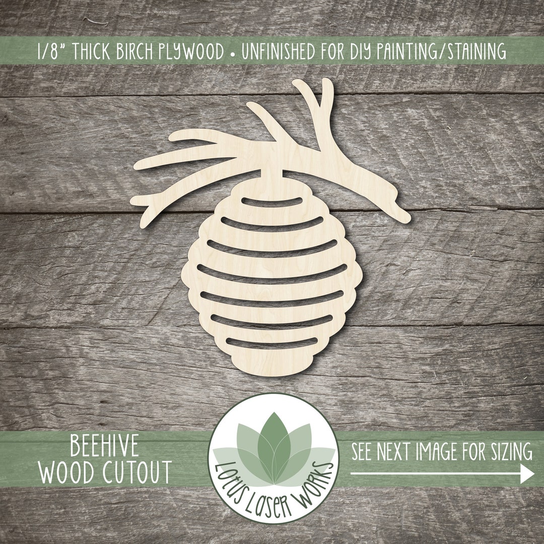 Beehive Wood Cutout, Bee Themed Shspes for DIY Craft Projects, Painting ...