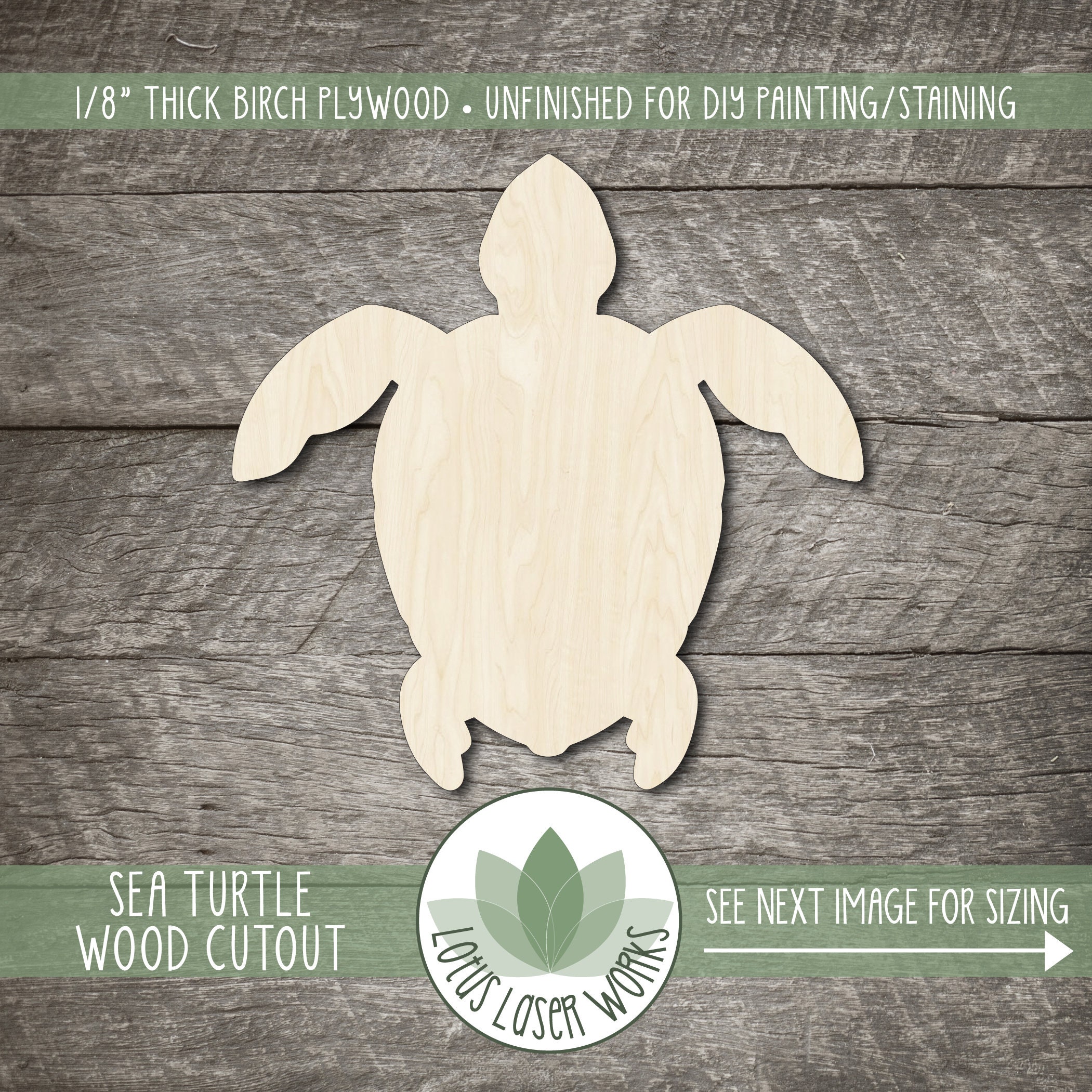 Sea Turtle Shape Unfinished Wood Craft Blanks Laser Cut - Etsy