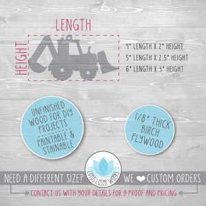 Backhoe Wood Ornament Blank, Wood Ornament Shape, Laser Cut Wood ...