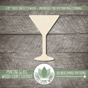 Wood Cutout Martini Glass - Etsy