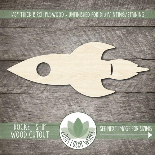 Wood Rocket Ship Cutout Blank Wood Craft Shapes Rocket Ship - Etsy