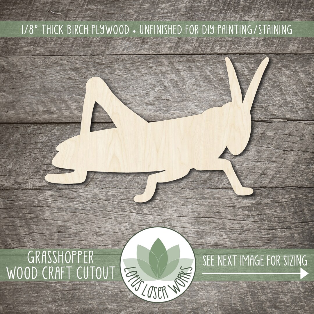 Grasshopper Wood Shape, Laser Cut Wooden Blanks, Craft Cutouts - Etsy