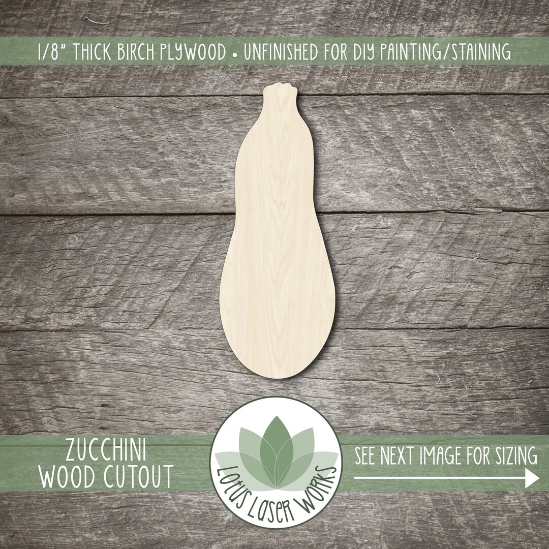 Zucchini Shape: Unfinished Wood Cutouts for Craft Projects, Laser Cut ...