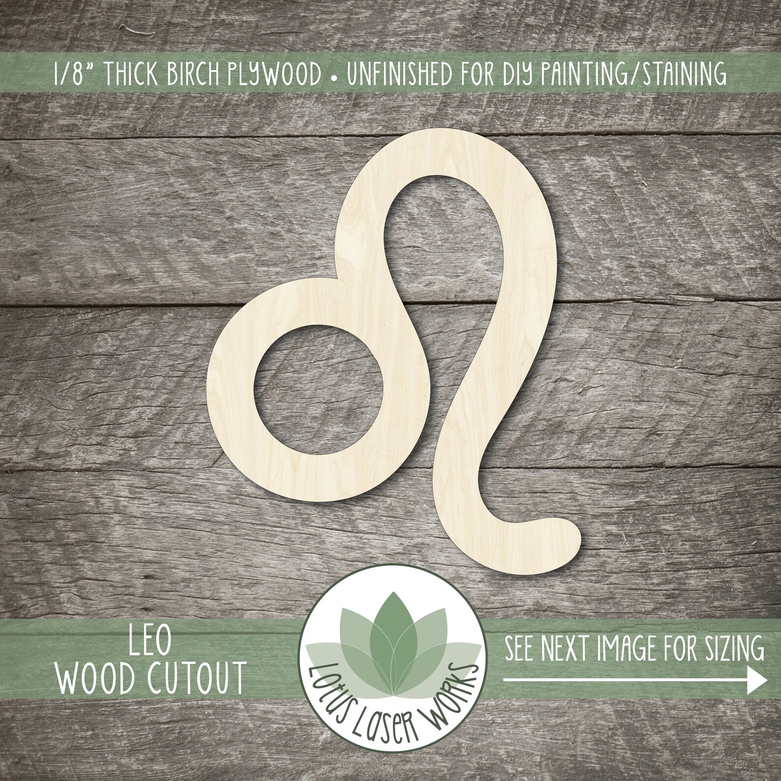 Leo Sign Wood Cutout Wooden Zodiac Symbols Leo Astrological | Etsy