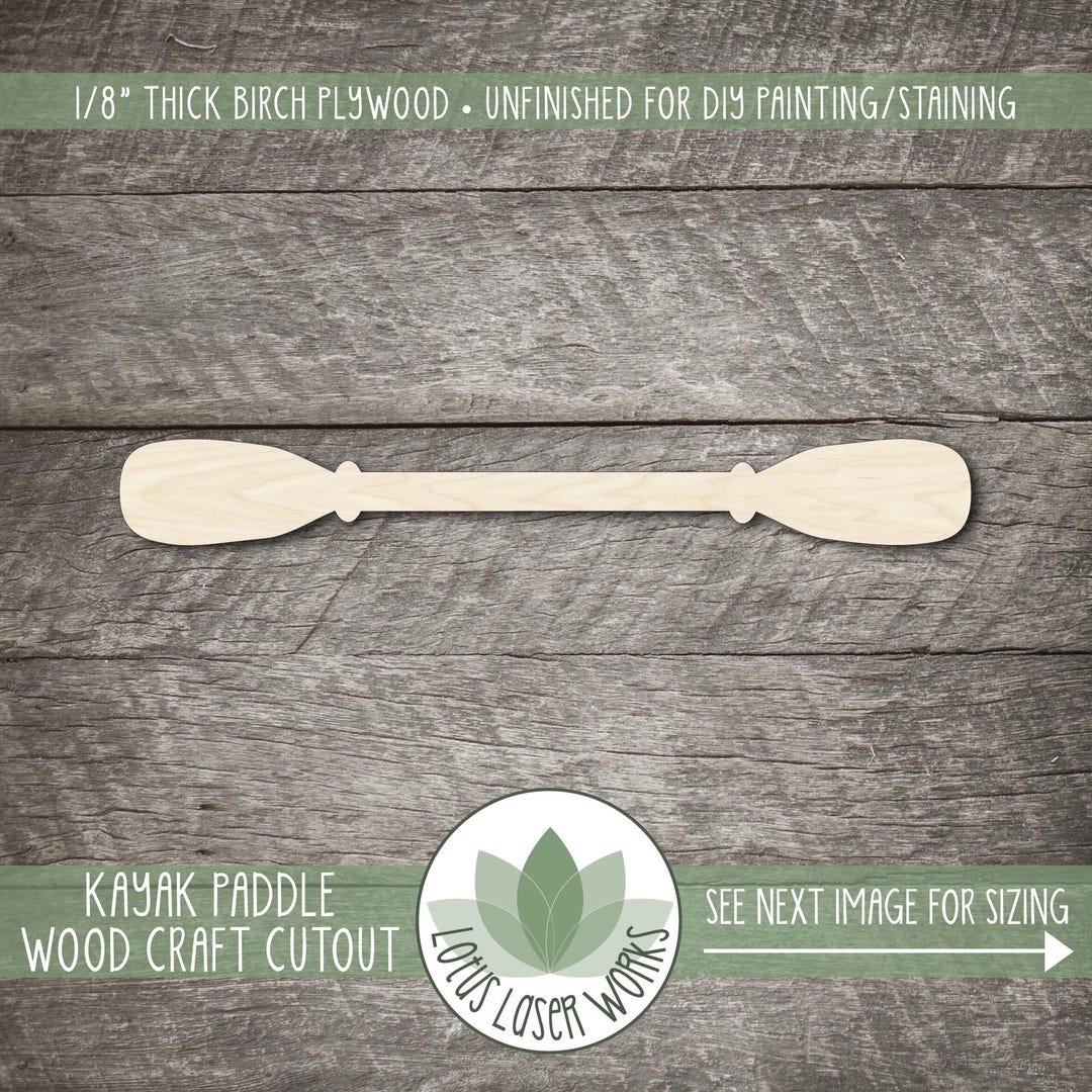 Kayak Paddle Wood Shape, DIY Unfinished Wooden Craft Cutouts, Painting ...
