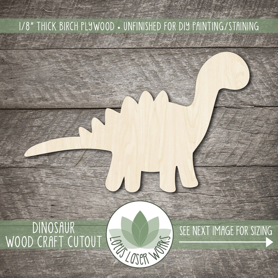 Dinosaur Shape: Wood Cutouts for Craft Projects, Laser Cut Painting ...