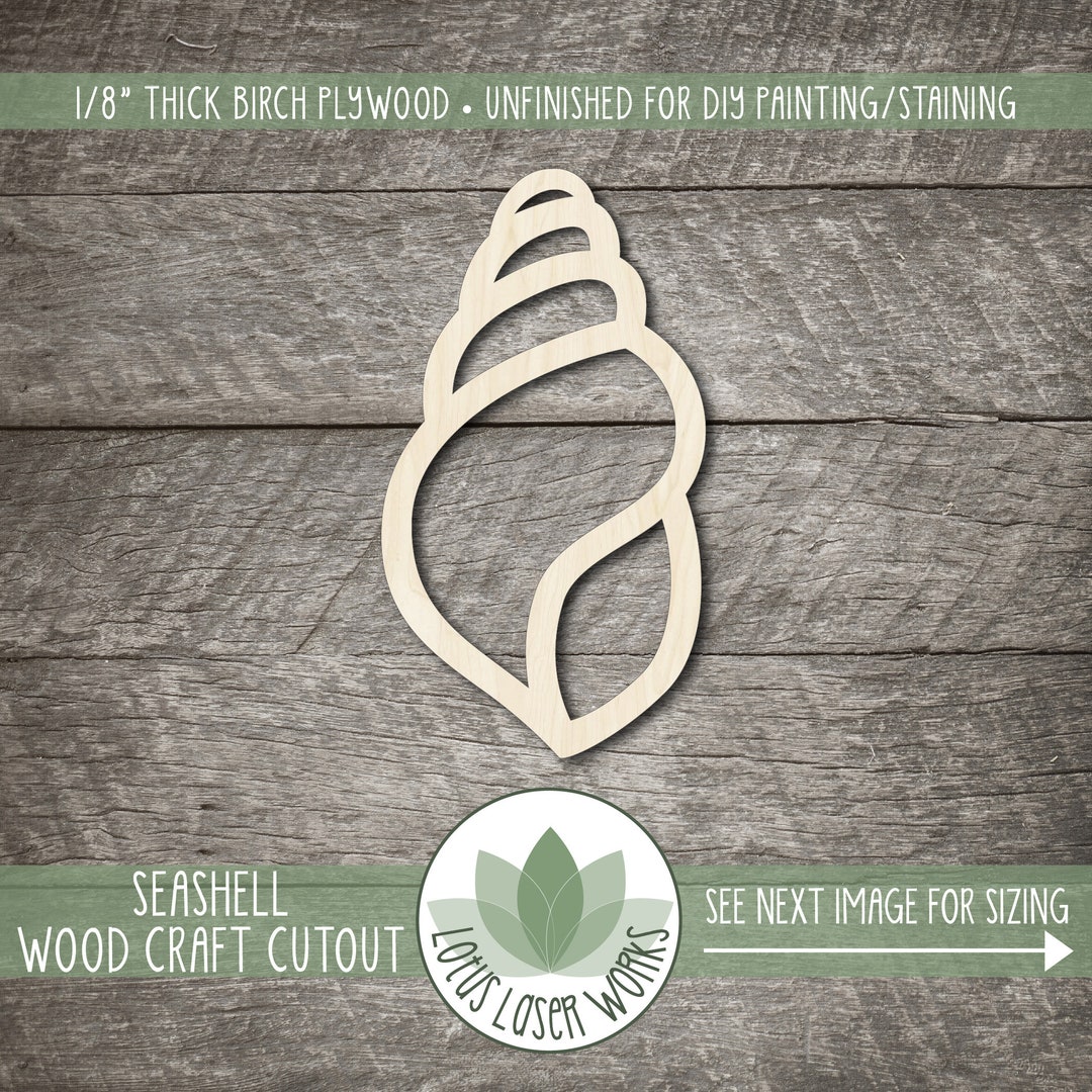 Seashell Wood Cutout, Wooden Painting Blanks, Laser Craft Cutouts - Etsy