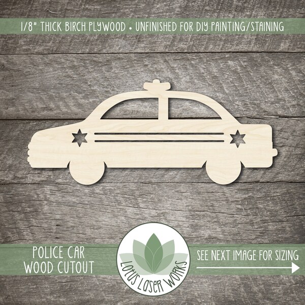 Wood Cut Out Police Car - Etsy