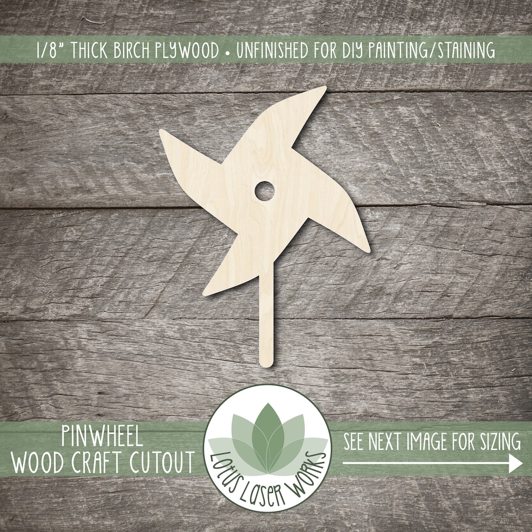 Pinwheel Shape, Wood Cutouts for Craft Projects, Laser Cut Painting ...