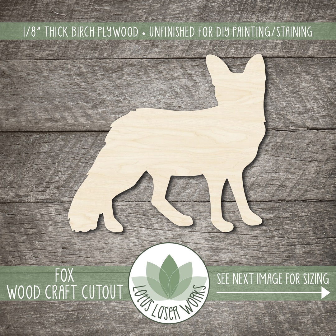 Wood Fox Cutout, Unfinished Wooden Painting Blanks, DIY Craft Supply ...