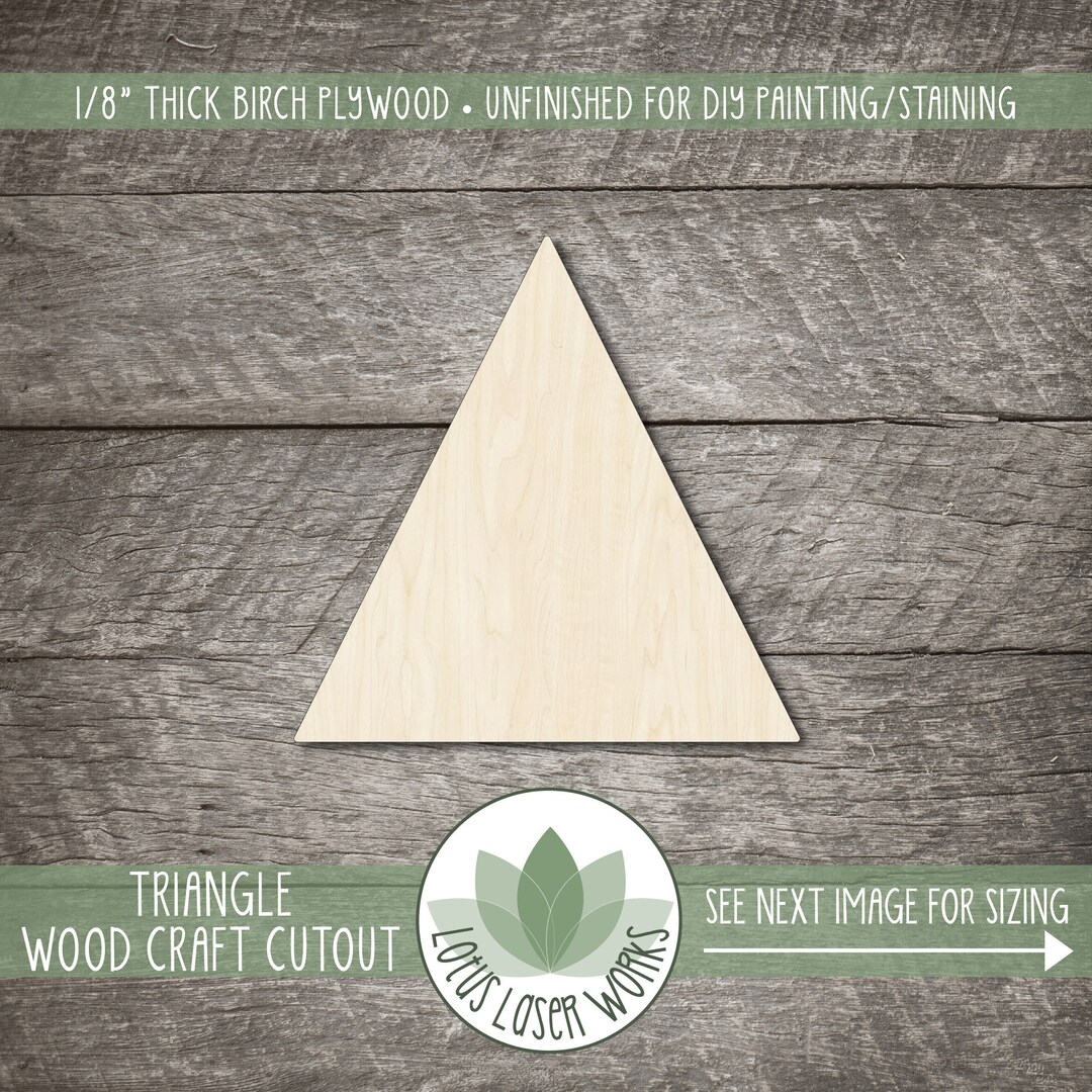 Wood Triangle Craft Shapes, Unfinished Wooden Cutouts, Painting Blanks ...