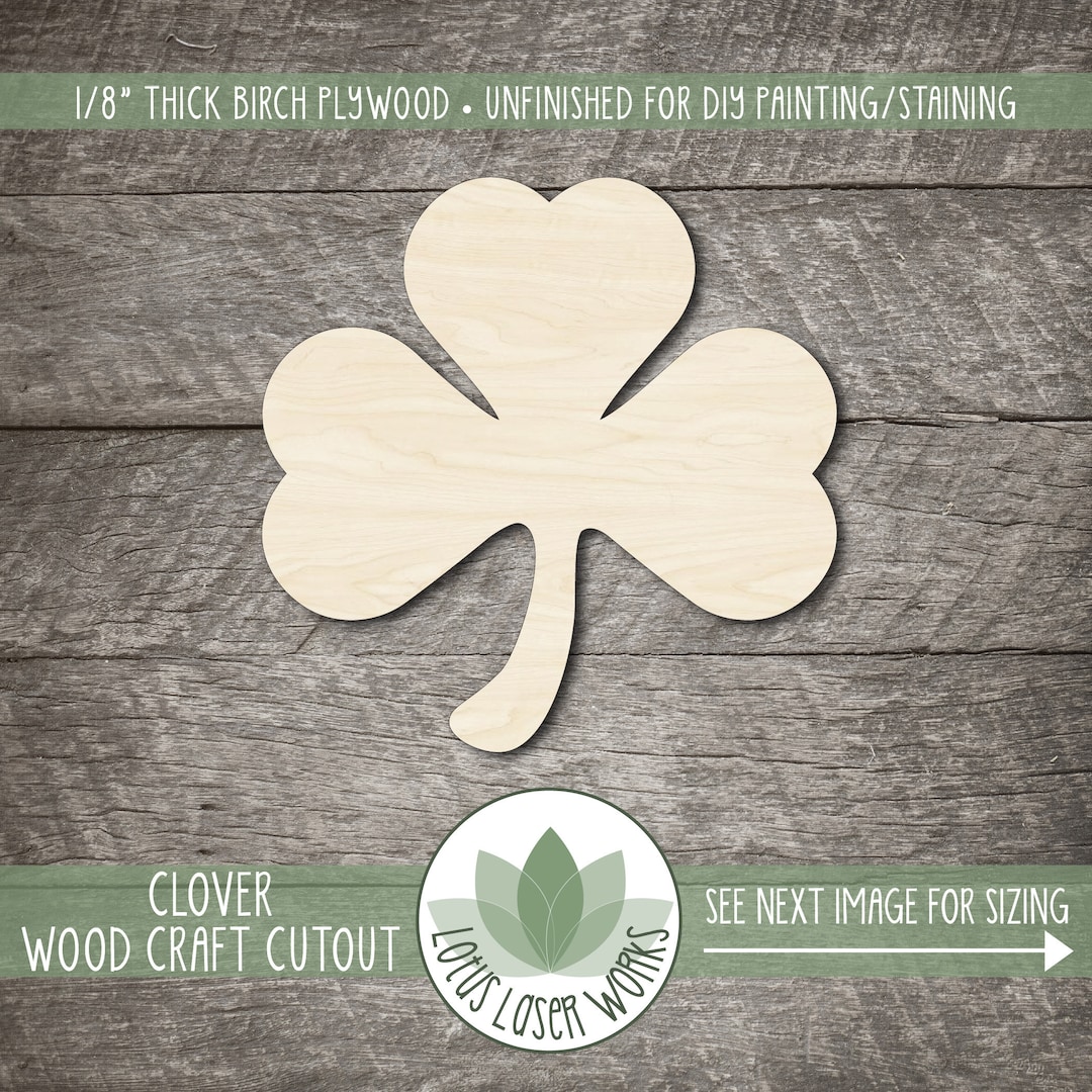 Clover Wood Cutout, Laser Cut Craft Blanks, Unfinished Wooden Shapes - Etsy