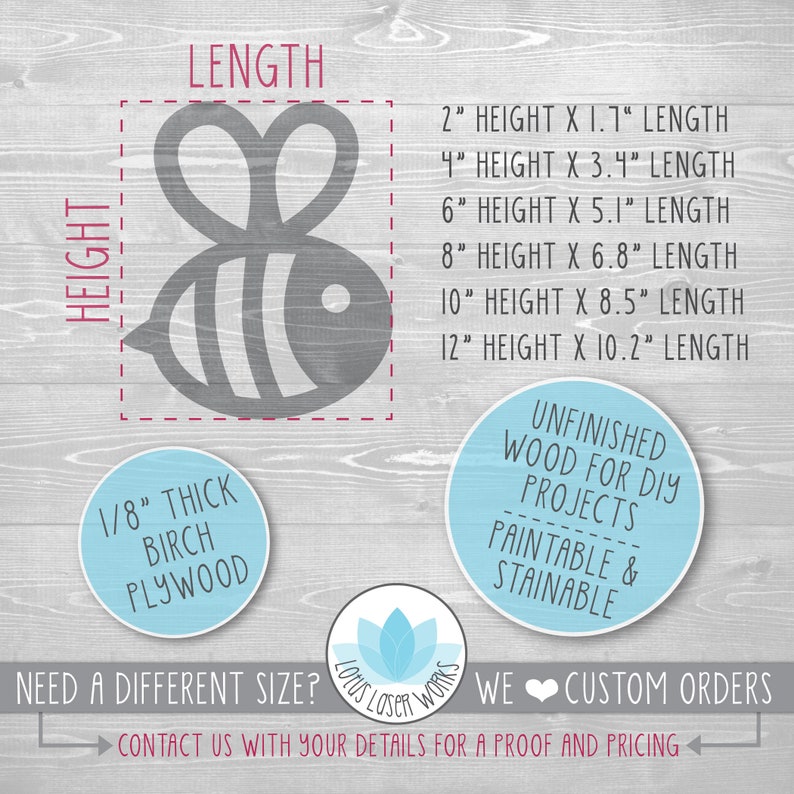 Cute Bee Wood Cutout Wooden Bumblebee Shape Nature Nursery - Etsy