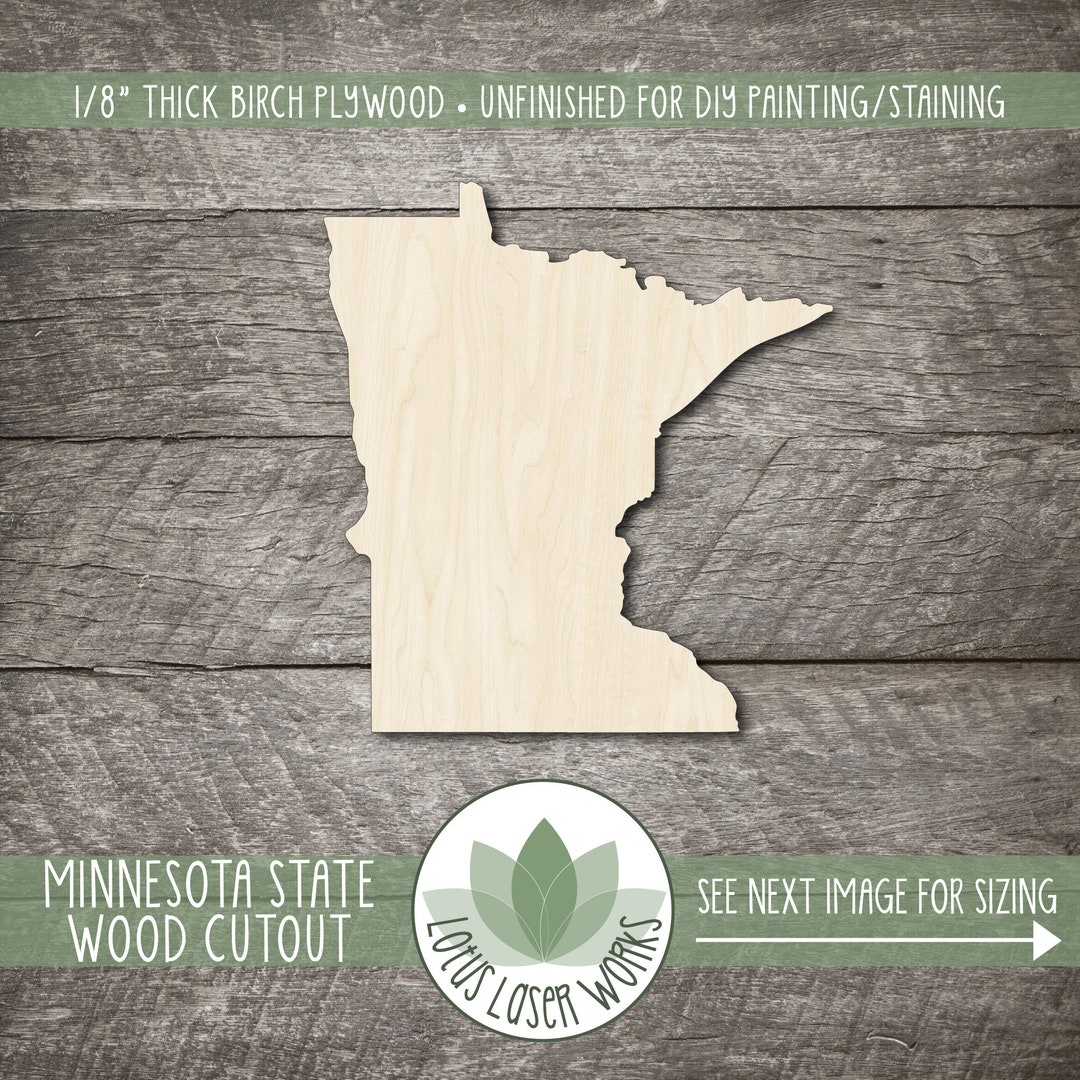Minnesota State Wood Shape, Wooden Painting Blanks, Craft Cutouts - Etsy