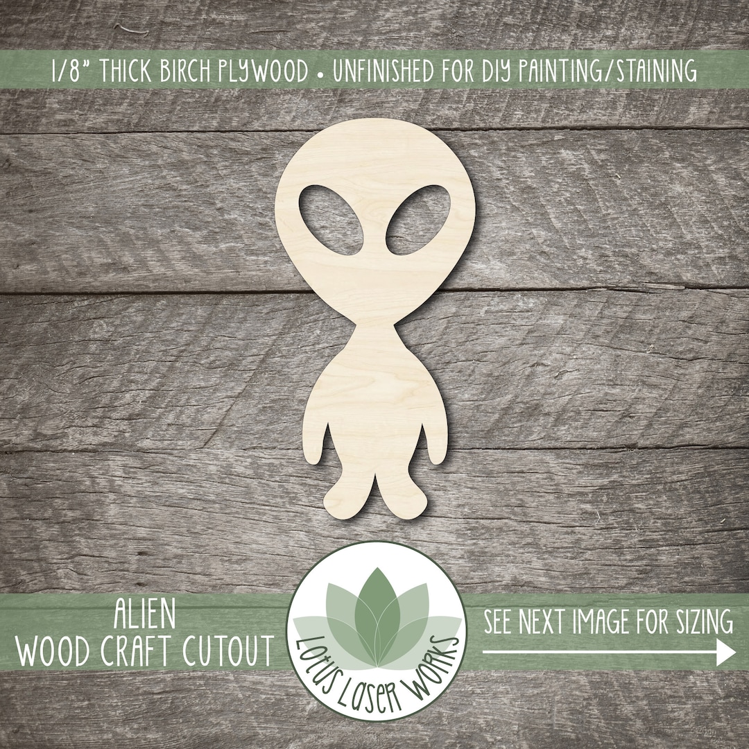 Alien Wood Shape, Laser Cut Craft Blanks, Unfinished Wooden Cutouts - Etsy
