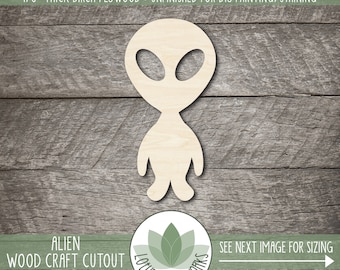 Alien Laser Cut Out Unfinished Wood Shape Craft Supply SPC7 - Etsy